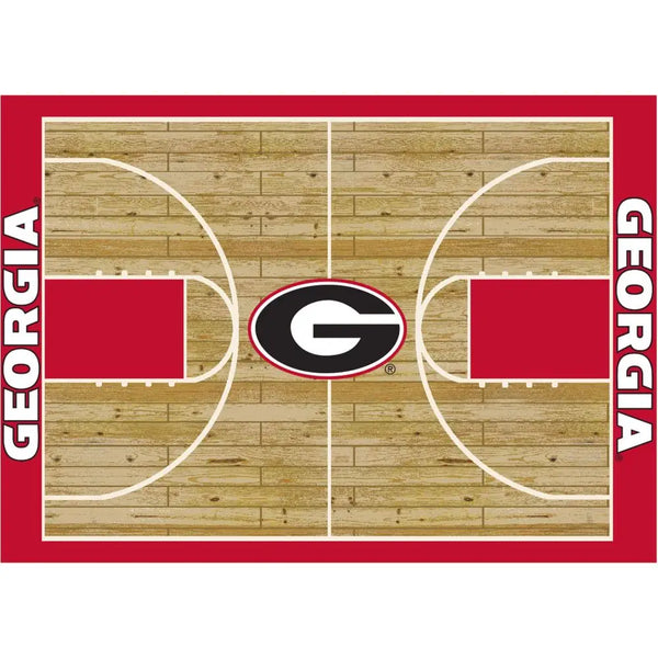 Georgia University Basketball Court Rug - Fan Rugs