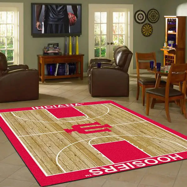 Indiana University Basketball Court Rug - Fan Rugs
