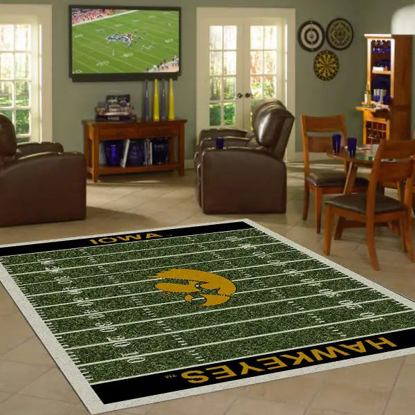 Iowa University Football Field Rug - Fan Rugs