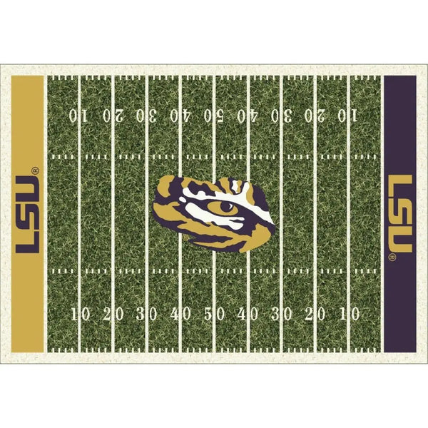 LSU University Football Field Rug - Fan Rugs
